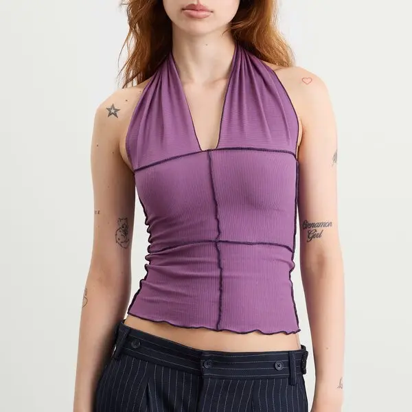 Baserange Cinder Halter Top - Venet Purple | Editorialist